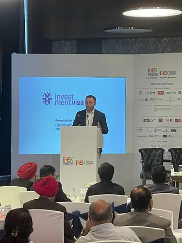 Investment Visa CEO presenting at IREX India Event
